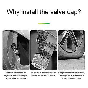 8 Pack Luminous Tire Valve Stem Caps,Fluorescent Car Tire Valve Cap Set, Corrosion Resistant, Universal Stem Covers Glowing Tire Valve Caps for Cars Trucks Motorcycles SUVs and Bikes (Green)