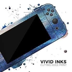 Design Skinz - Compatible with Nintendo Switch Console + Joy-Con - Skin Decal Protective Scratch-Resistant Removable Vinyl Wrap Cover - Blue & Gold Glowing Star-Wave