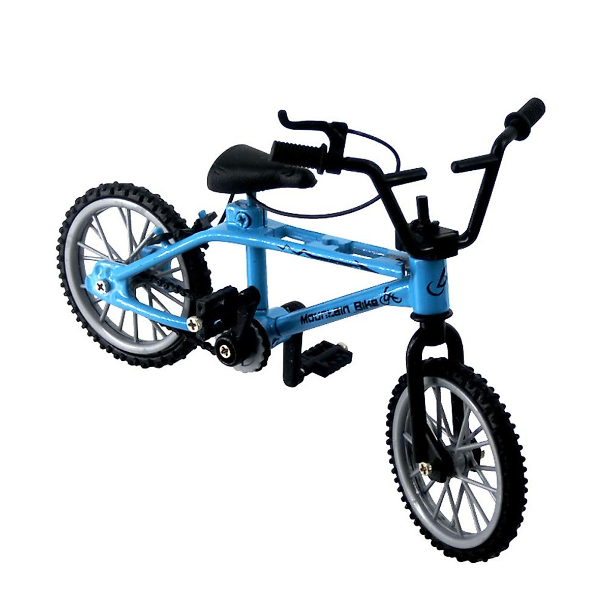 Shuohu 1/18 Diecast Finger Bike Toy, Mountain Bike Bicycle Desktop Board Toy Kids Finger Boards Toy Blue