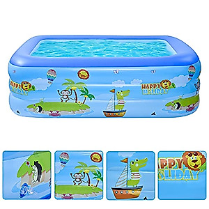Inflatable Swimming Pool, Inflatable Pool for Kids and Baby, 71 x 55x 23.6 Inch Thickened Family Inflatable Lounge Blow Up Pool for Toddlers, Outdoor, Garden, Backyard, Summer Water Party
