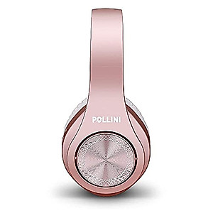 pollini Bluetooth Headphones Over Ear, Wireless Headset V5.0 with 6 EQ Modes, Soft Memory-Protein Earmuffs and Built-in Mic for iPhone/Android Cell Phone/PC/TV