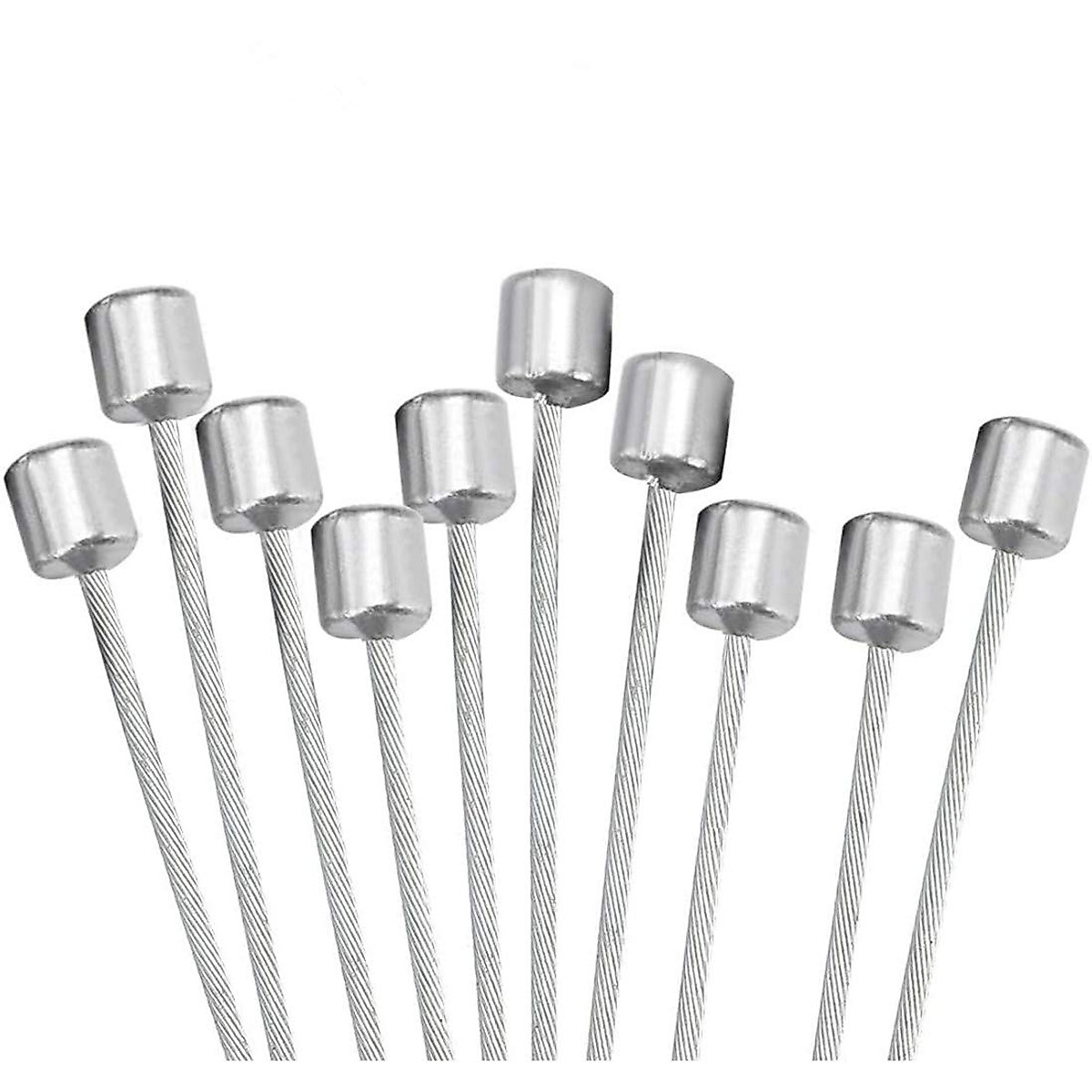 10 Pcs Stainless Steel Shifter Cable Bike Derailleur Cable Shifter Cables, 2M Length Replaceable Derailleur Cables Stainless Steel MTB Shifter Cable Set