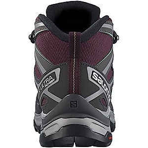 Salomon X Ultra Pioneer MID CLIMASALOMON Waterproof Hiking Boots for Women Trail Running Shoe, Wine Tasting/Magnet/Granite Green, 7.5