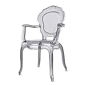 2xhome - Belle Style Ghost Chair Ghost Armchair Dining Room Chair - Smoke Armchair Lounge Chair Seat Higher Fine Modern Designer Artistic Classic Mold