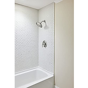 Moen Halle Spot Resist Brushed Nickel Shower Faucet Trim Set featuring Wide Showerhead and Shower Lever Handle with Posi-Temp Valve Included, 82971SRN