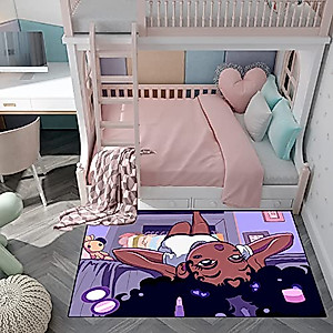 Black Girl Area Rug for Bedroom African American Girls And Boys Floor Rugs for Living Room Playroom Cartoon Art Home Decor Soft Small Carpets Yoga Mats for Women Afro Purple 35/''x 23/''(2 x 3 Feet)