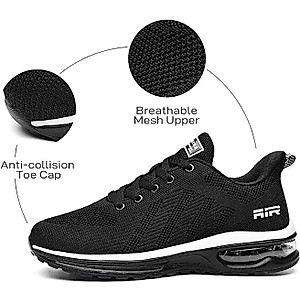 Wide Width Womens Sneakers Air Cushion Running Shoes Walking Tennis Shoes for Women Black