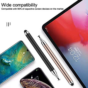 Capacitive Stylus Pens for Touch Screens-2 in 1 Stylists Pens，Universal Touch Screens Stylus Pen for iPad iPhone Tablets Samsung Galaxy All Universal Touch Screen Devices(2 Pack)