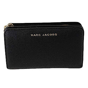 Marc Jacobs M0016990 Black Saffiano Leather With Gold Hardware Medium Women's Bifold Wallet