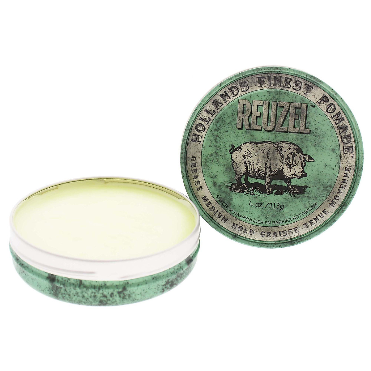 REUZEL Green Pomade Grease, Medium Hold, 4 oz.