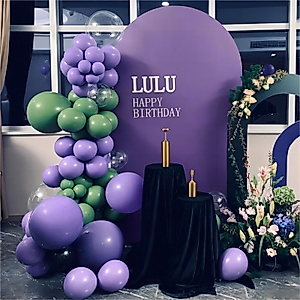 150pcs Purple Balloons Different Sizes Pack, 18 12 10 5 Inch Party Balloon Garland Arch Kit for Birthday Gender Reveal Baby Shower Graduation Party Supplies(With 2 Ribbons)