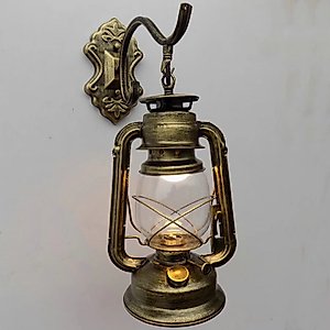 LIN XIAO HAO mayu Lanterne Wall Sconces Retro Antique Wall Lamp Personality Creative Kerosene Lamp Iron Corridor Staircase Lights