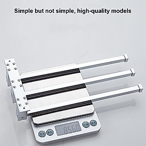 Towel Bar Folding, Bath Swivel Towel Holder Rack Space Bathroom Adjustable Hand Pull Out Folding Arm Hanger Holder Multi Bar Wall Mount Polished Finish,5 Strokes,Silver