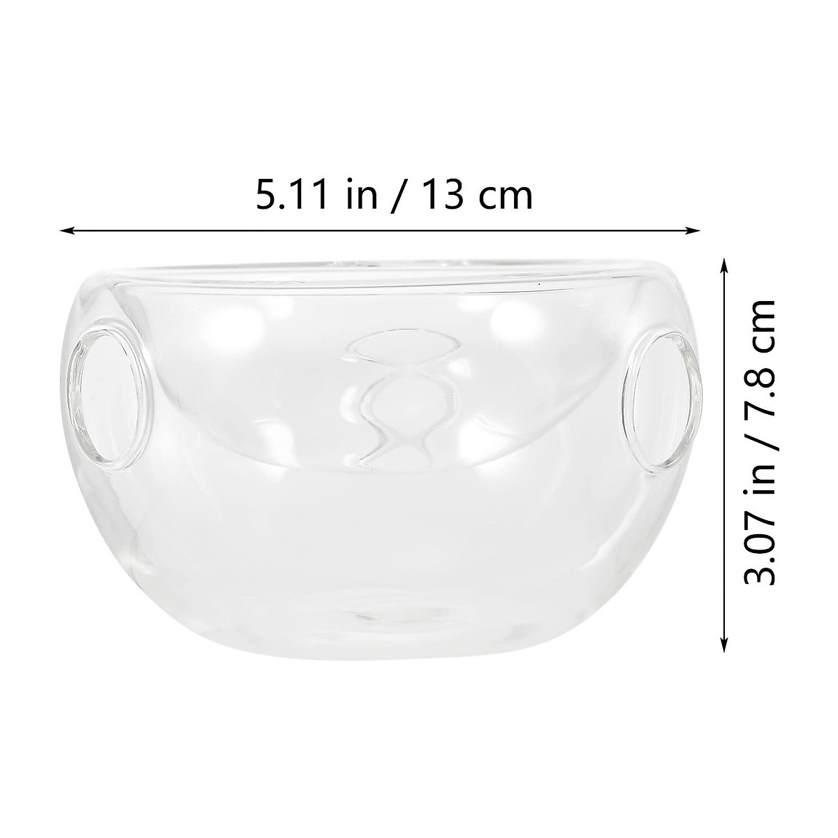 DOITOOL Salad Bowls Salad Bowls with Dry Ice Design - Double Wall High Borosilicate Glass Serving Bowls - Banana Bowls Clear Bowls for Chilled Pasta, Potato, Dressing, Fruit (13cm/5in