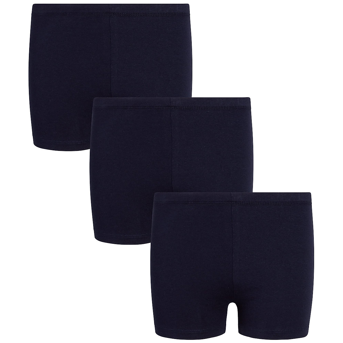 French Toast Girls Biker Shorts - 3 Pack Under Shorts for Uniforms, Skirts, Dresses - Dance Cartwheel Shorts for Girls (4-16), Size Large, Navy/Navy/Navy