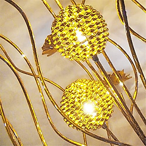 LIRUXUN Rustic Decorative Living Room Floor Lamp Study Bedroom Personalized Vase Lamp Handmade Gold Gift LED Lamps