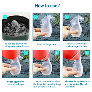 Amplim 2X Food Grade Silicone Breast Pumps 4oz/100ml | Manual Breast Pump Milk Collector with Breastfeeding Milk Saver Stopper | FSA HSA | BPA PVC Lead and Phthalate Free | Blue Purple