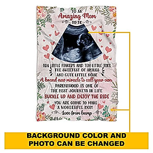MUCHNEE Personalized to My New Mom Gifts for Women, New Mommy Gift for Wife from Husband, Mom to be Throw Blanket, Expecting Mother Gifts, New Pregnancy Gifts for First Time Moms, Gender Reveal Gifts