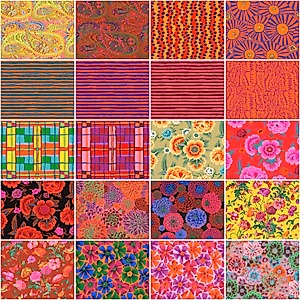 Kaffe Fassett Collective August 2022 Warm 10" Squares 42 10-inch Squares Layer Cake Free Spirit