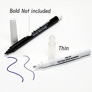 ELEMENT TATTOO SUPPLY - Fine Tip Tattoo Skin Markers Pen Purple For Thinner Thin Lines Disposable Short Stencils Dot Lines Markings Body Piercing Microblading 5 Markers (Purple-Thin-5pk)