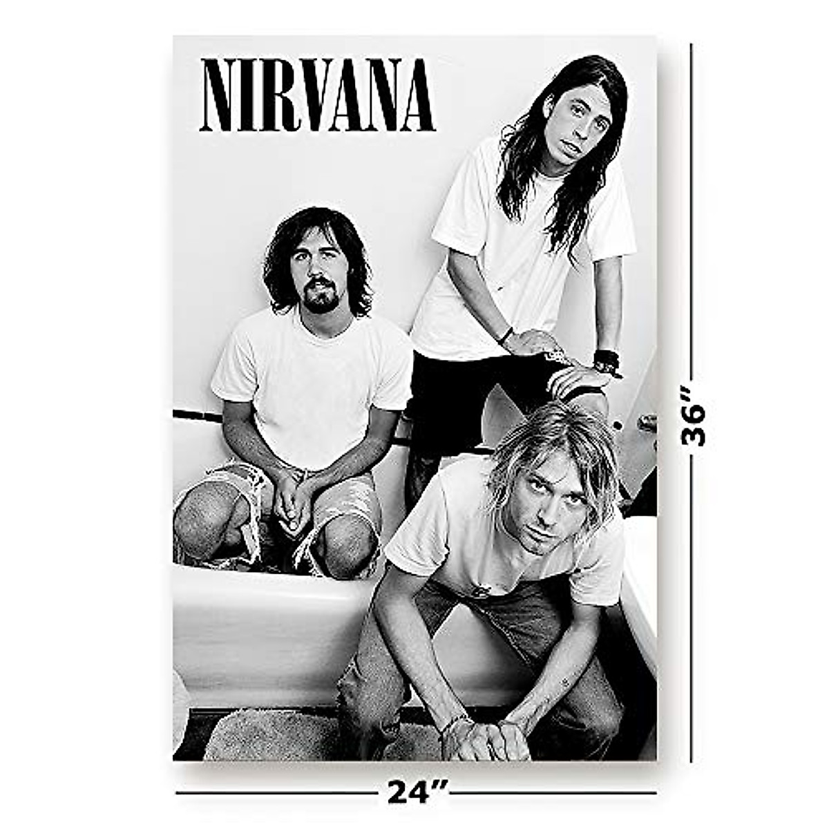 Nirvana - 3 Piece Music Poster Set (Logo/Smiley, Kurt, Krist & Dave, Kurt Live On Stage) (Size: 24" x 36" each)