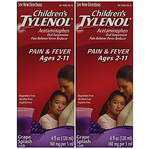 Children's Tylenol grape flavor ages 2-11 - 2 packs of 4.0 FL OZ