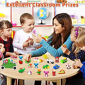 Arscniek 40 Pack Pencil Erasers for Kids Bulk Toys, Puzzle Animal Erasers 3D Mini Erasers Take Apart Food Erasers, Party Favors Desk Pets Classroom Prizes Treasure Box Stocking Stuffers for Kid Gifts