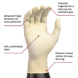 Ansell Microflex Diamond Grip MF-300 Disposable Latex Gloves for Automotive, Machinery Industries - Large, Natural Clear (Box of 100) (Pack of 2)