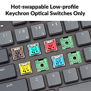 Keychron K1 Tenkeyless Layout Ultra-Slim Hot-swappable Wireless Bluetooth/Wired USB Mechanical Keyboard for Mac Windows with Low-Profile Optical Brown Switch White LED Backlit - Version 5