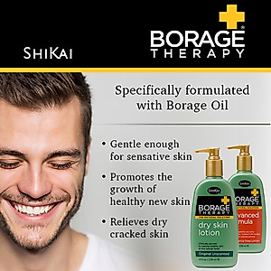 ShiKai Borage Therapy Dry Skin Lotion Body Moisturizer (16 oz) Unscented Skincare | Hydrating Lotion for Dry Hands &amp; Body | With Oatmeal &amp; Shea Butter