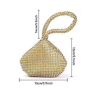 New Groupcow Women's Evening Bags Glitter Rhinestone Triangle Purse Party Prom Wedding Purse