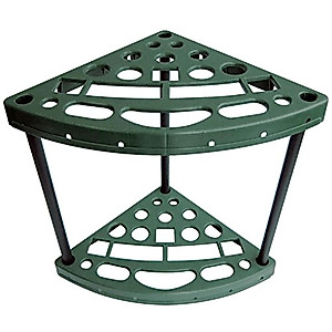 Trademark Home Garden Corner Rack That Holds 18 Yard Tools and Broom Holder-Garage Organizers and Storage by STO-Away, Dark Green