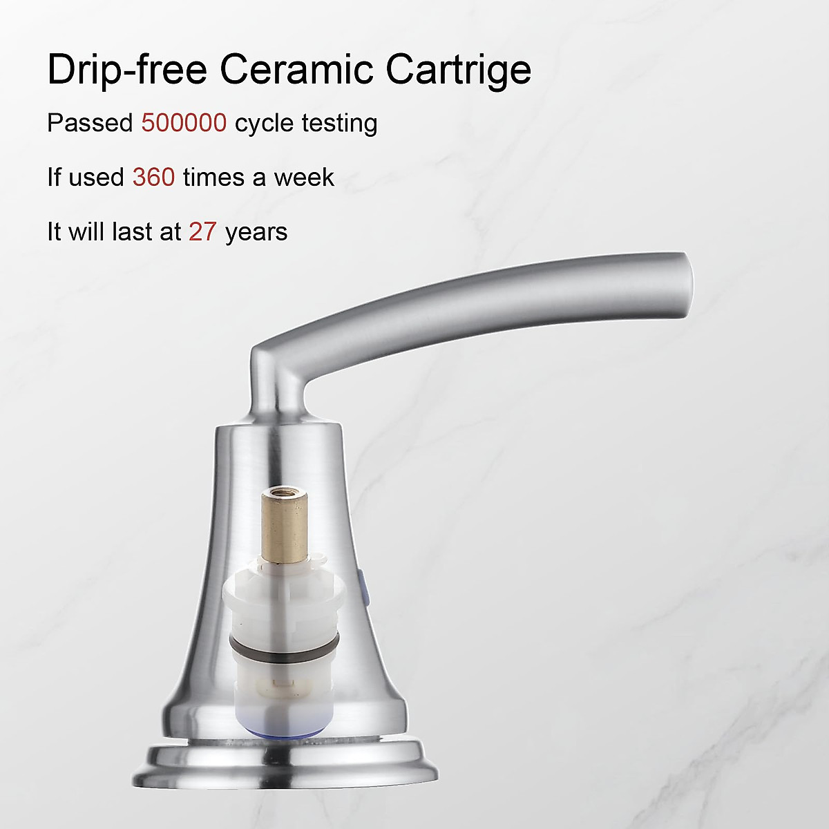 RKF Faucet- Replacement Lever Handles with Valve Faucet Accessory Faucet Parts Faucet Kit Brushed Nickel B023