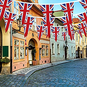 Uwariloy 23/26ft Union Jack Bunting Banner with 20 | 25 Triangle Flags for Queen Plati-num Jubilee Decorations, Royal Events Patriotic Street Party Decorations