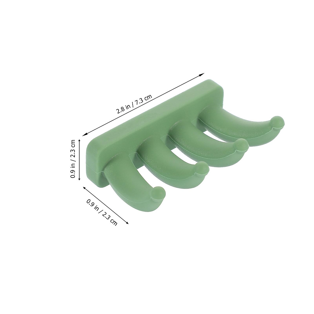 HOLIDYOYO Silicone Hooks Coat Hanger with 4 Hooks Adhesive Wall Hooks for Towels Keys Hats and More No Drilling Required Suitable for Kitchen and Bathroom Creative Banana Design Green