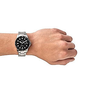 Fossil Men's FB-01 Quartz Stainless Steel Three-Hand Watch, Color: Silver/Black (Model: FS5652)