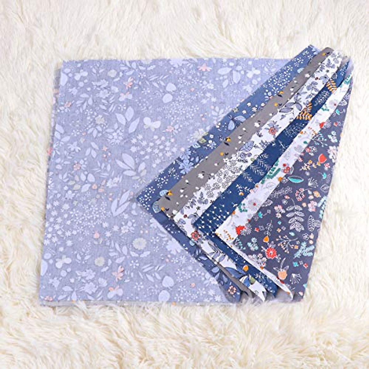 Healifty 6PCS Cotton Craft Fabric Bundle Squares Patchwork Lint DIY Sewing Scrapbooking Quilting