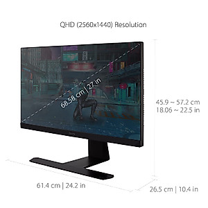 ViewSonic XG271QG 27 Inch 1440p 240Hz 1ms IPS Gaming Monitor NVIDIA G-Sync Advanced Ergonomics RGB Lighting (Renewed)