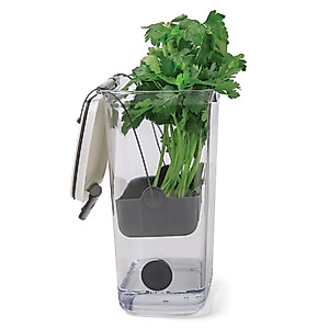 Progressive International PKS-930 BPA-Free Plastic ProKeeper Herb Keeper with Removable Silicone Drain Plug, 1 Piece, White