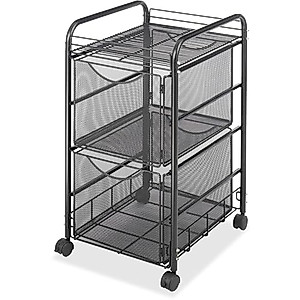 Safco Onyx Rolling File Cart with 2 File Drawers, Fits Letter-Size Hanging Folders, Durable Steel Construction