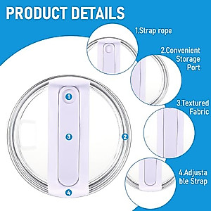 Stanley Cup Lids, 9 Pack Stanley Replacement Lid Accessories for Stanley Tumbler Cup 40 oz 2.0 and Other Tumbler 40 oz, Including Straw Cover Cap, Replacement Straws And Lid Spill Plug (Orchid)