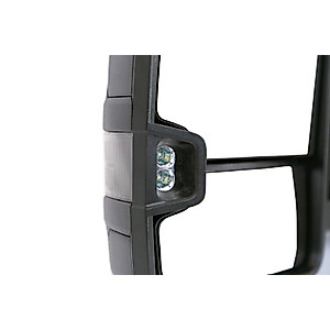Paragon Telescopic Towing Mirrors 2014-18 Chevy Silverado/GMC Sierra 1500 & 2015-18 Silverado/Sierra 2500/3500 - Powered, Heated, Smoke Turn Signals, LED in Glass - Black Pair Set