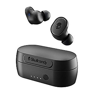 Skullcandy Sesh Evo True Wireless In-Ear Bluetooth Earbuds Compatible with iPhone and Android / Charging Case and Microphone / Great for Gym, Sports, and Gaming IP55 Water Dust Resistant - Black