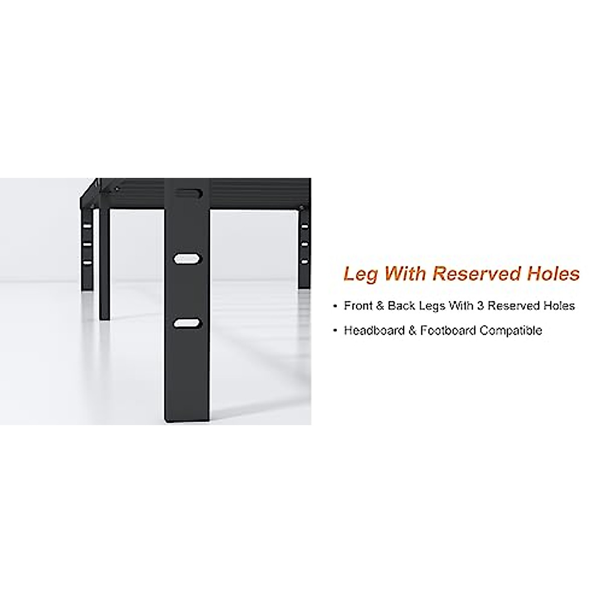 YUSENHEEI Twin Size Bed Frame 16 Inches High Metal Platform Bedframe with Slat Strips Easy Assembly Heavy Duty Strong No Need Box Spring Noise Free Non-Slip Large Storage Space Underbed