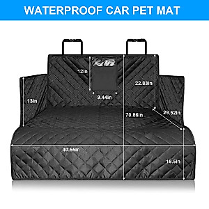 Cargo Liner for Pet, Waterproof Non-Slip Durable Dog Cargo Cover Mat Universal for Cars, SUV, Minivan with Bumper Flap Protector, Large Size