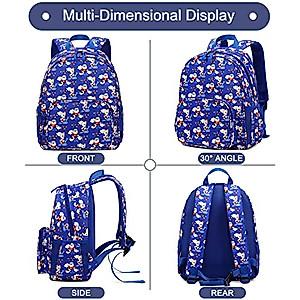 Toddler Kids Backpack For Girls Boys, 13.80" x 11.02" x 4.72" Unicorn Backpacks with Adjustable Padded Shoulder Straps For Age 3-6 (Blue Bear)