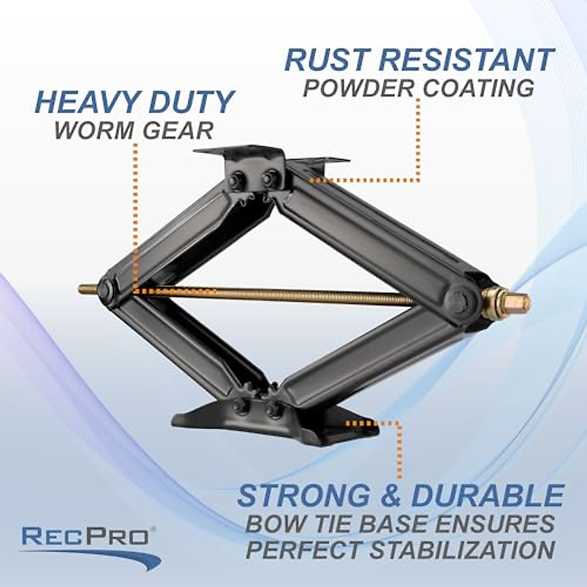 RecPro RV 5000 LB 30" RV Scissor Jacks | Stabilizer Extender Leveling | Handle Included | Camper Trailer (2 Pack)
