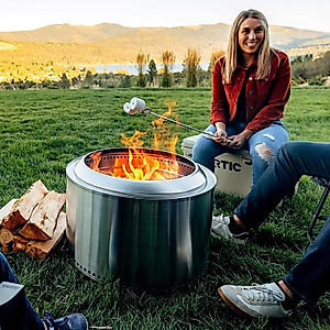 Solo Stove Yukon 2.0, 27 Inch Smokeless Fire Pit with Removable Ash Pan - Wood Burning Portable Stainless Steel Outdoor Fireplace, Stainless Steel, Ideal for 6 or More People, 38 lbs