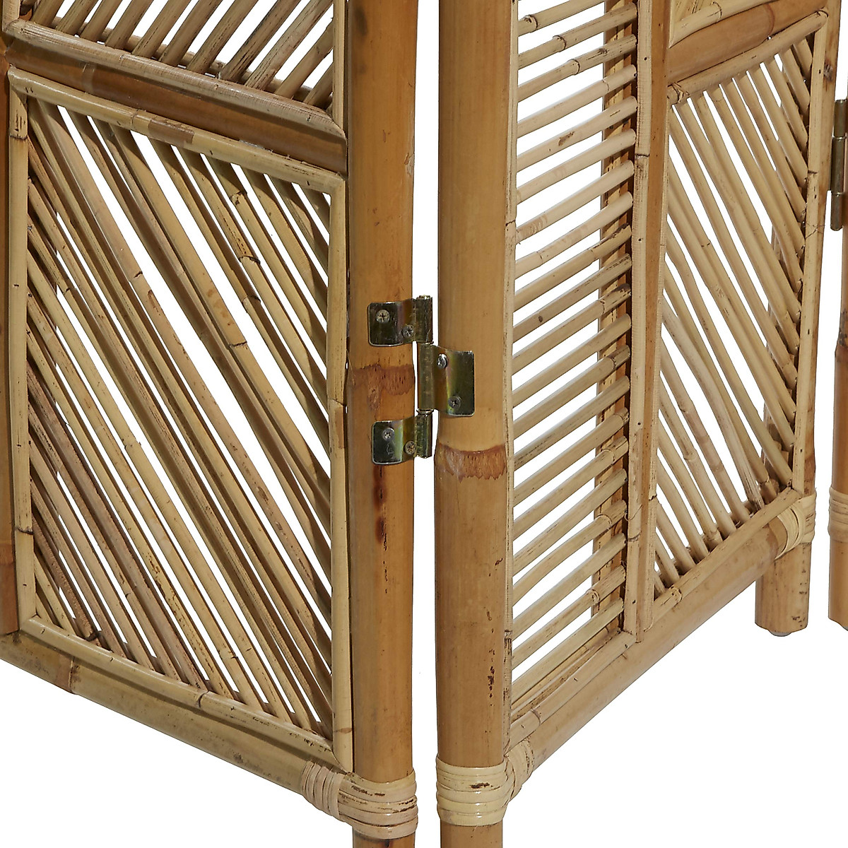 Deco 79 Wood Geometric Partition Room Divider Screen Hinged Foldable Partition 3 Panel Privacy Screen, Room Partition 52" x 1" x 71", Brown