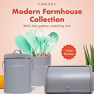 Farmhouse Bread Box for Kitchen Countertop, Bread Storage Container, Stainless Steel BreadBox, Bread Boxes for Kitchen Counter, Corner Bread Box For Homemade Bread, Bread Holder Bread Keeper Bread Bin